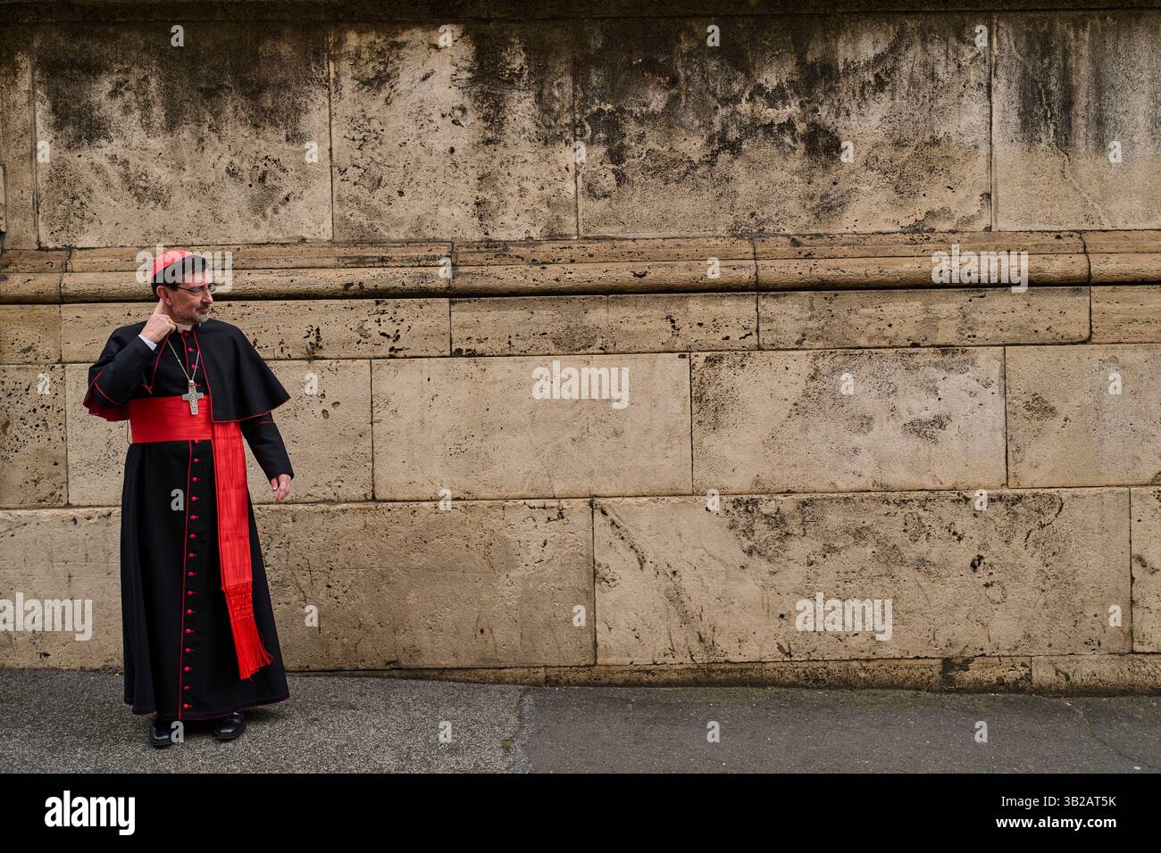 Archbishop of Madrid Cardinal Jose Cobo Cano waits outside St. Mary ...