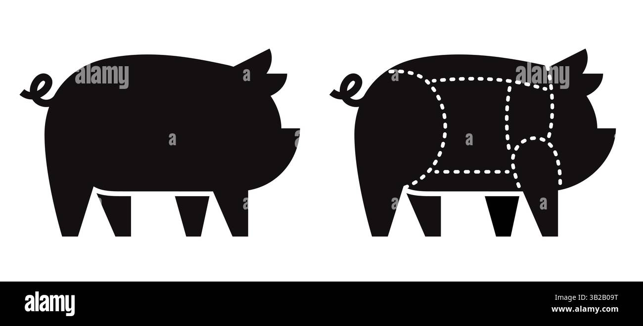 Cuts of pig diagram Stock Vector Images - Alamy