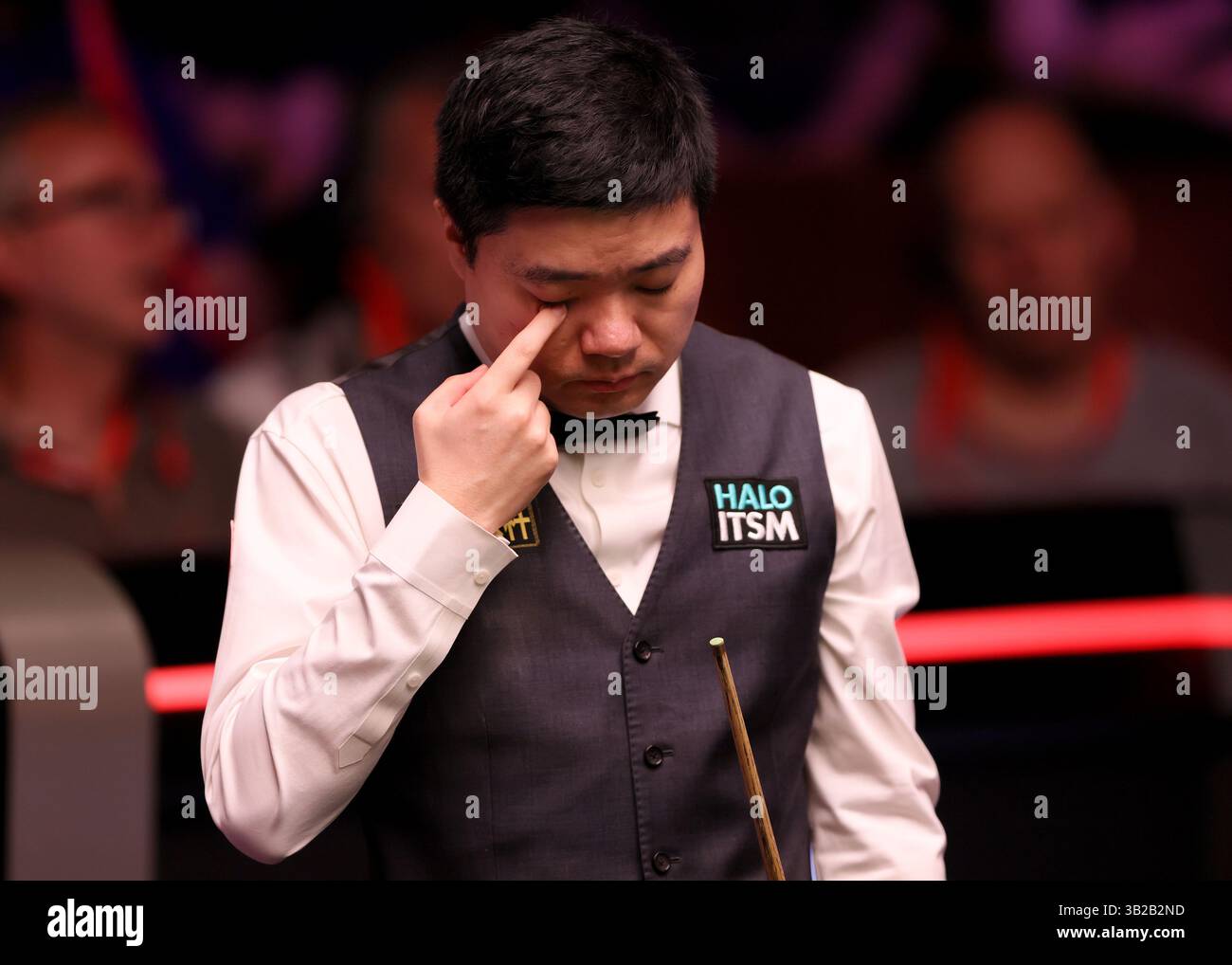 Ding Junhui during his match against Luca Brecel (not pictured) during day nine of the Halo ...