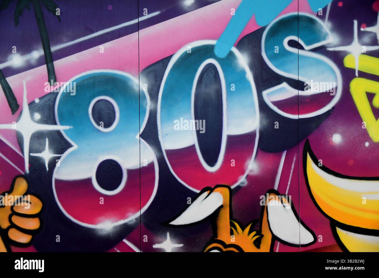 80s music and party poster seen at the Lyon fair. The Lyon Fair is the ...