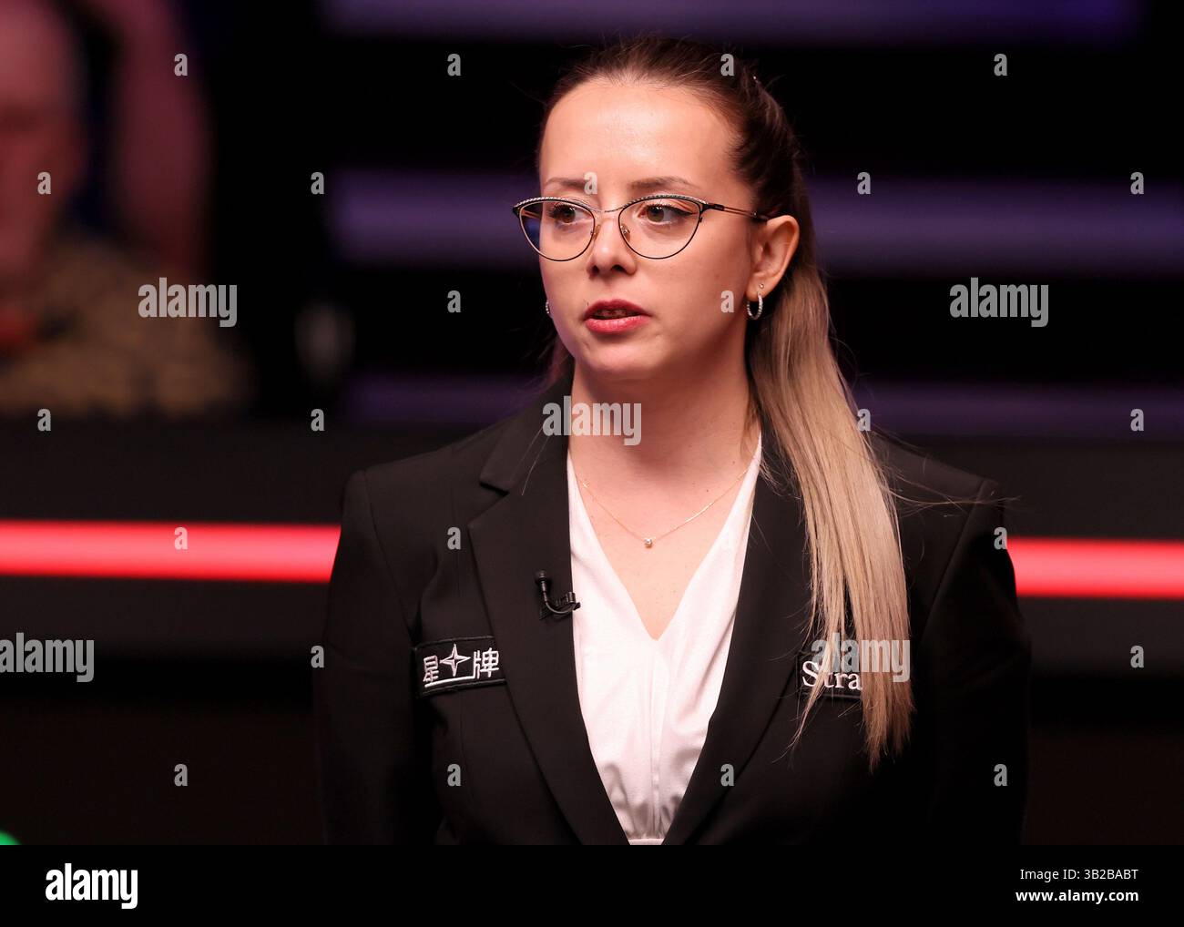 Referee Desislava Bozhilova during day nine of the Halo World Snooker ...