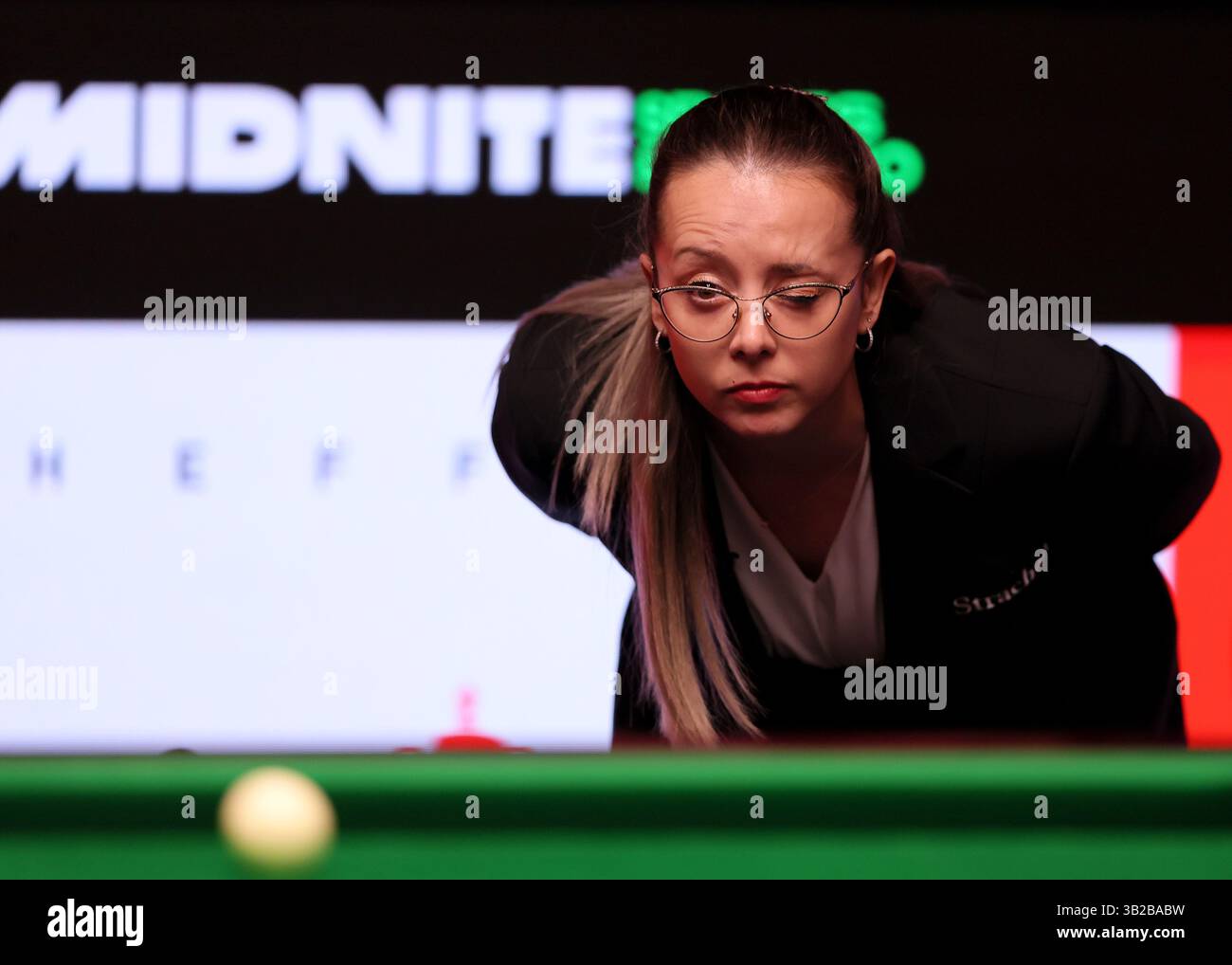 Referee Desislava Bozhilova during day nine of the Halo World Snooker ...