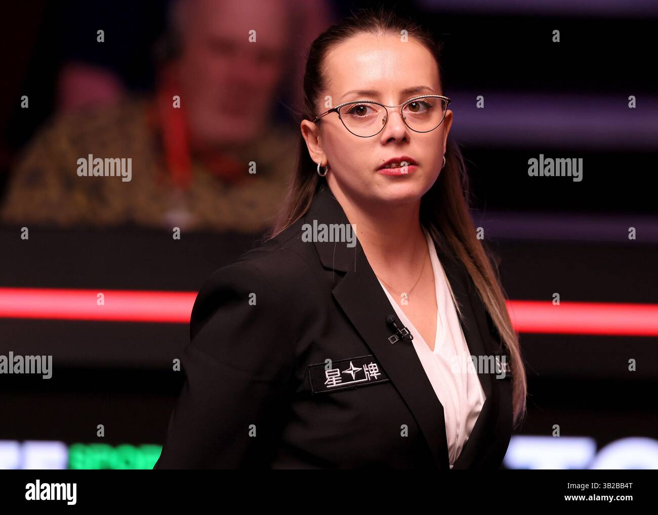 Referee Desislava Bozhilova during day nine of the Halo World Snooker ...