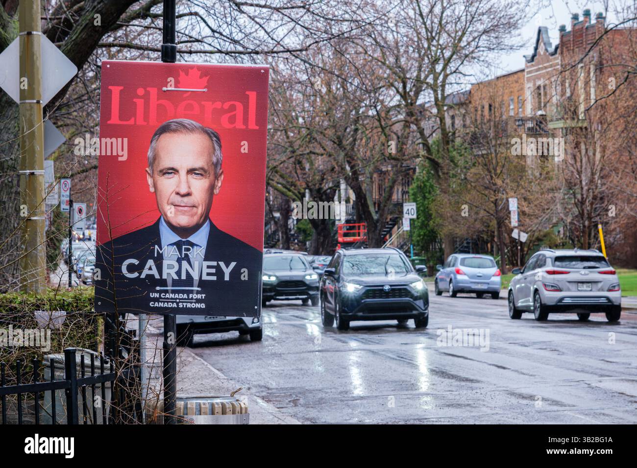 Montreal, Canada - April 27, 2025: Liberal Party election sign for Mark ...