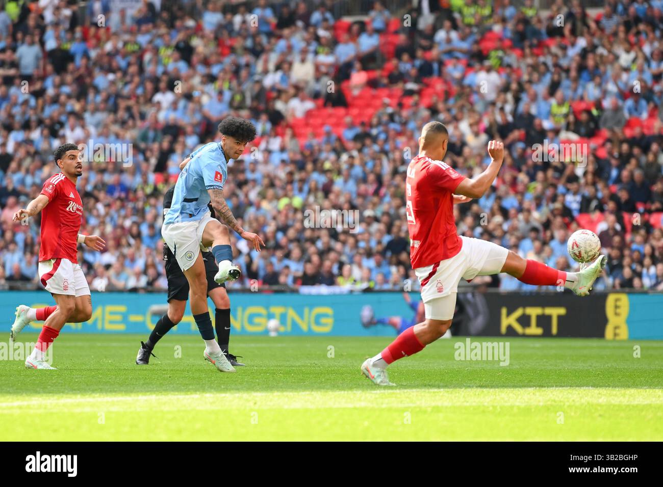Wembley Stadium, London on Sunday 27th April 2025. Nico O'Reilly of ...