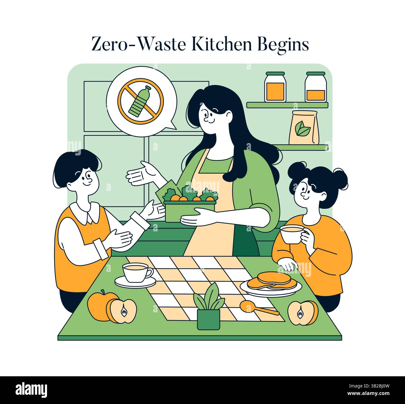 Family friendly kitchen design Stock Vector Images - Alamy