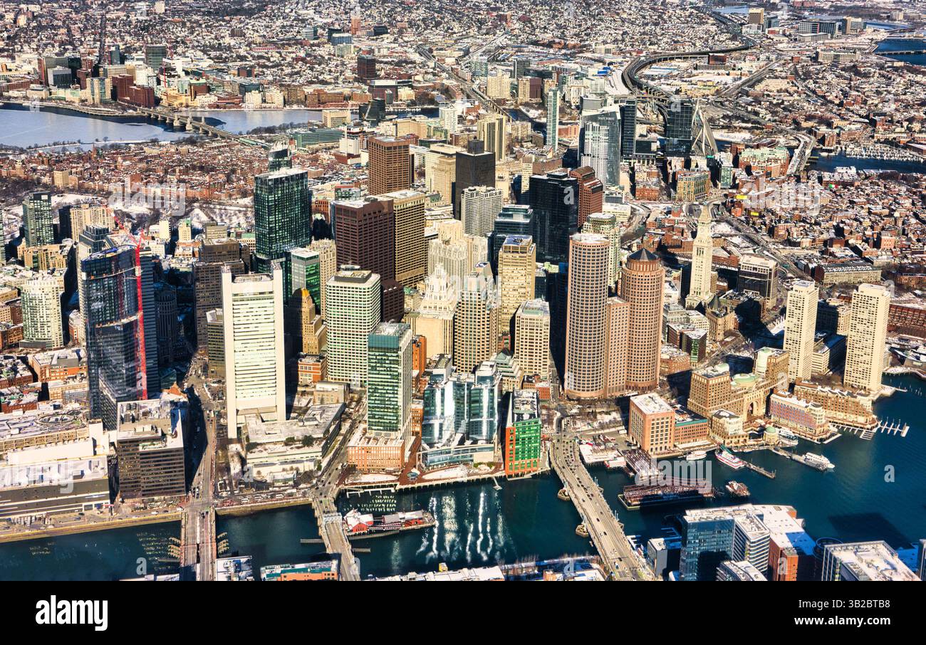 19 February 2025 Boston, Massachusetts, USA Ariel photograph of the ...