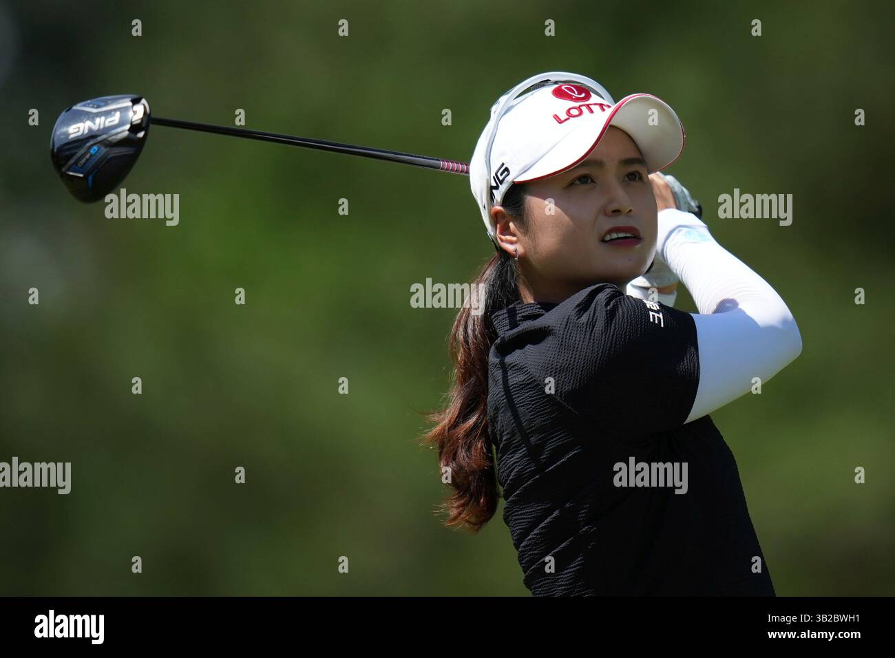 Hye-Jin Choi, of South Korea, hits from the second tee during the final ...