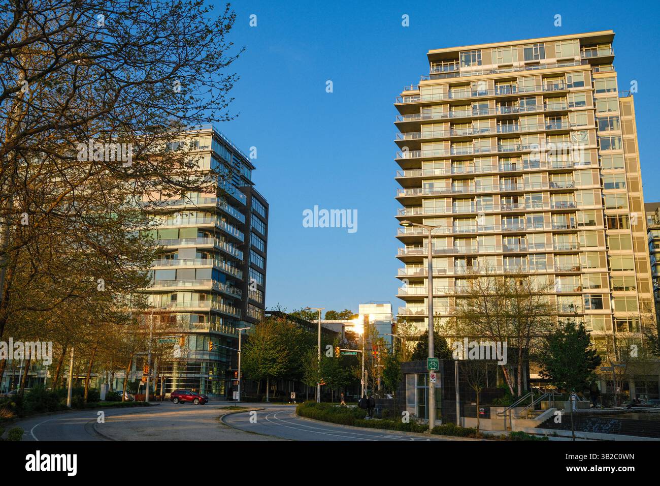 Spring scenes at Hinge Park in Olympic Village, Vancouver, BC Stock ...