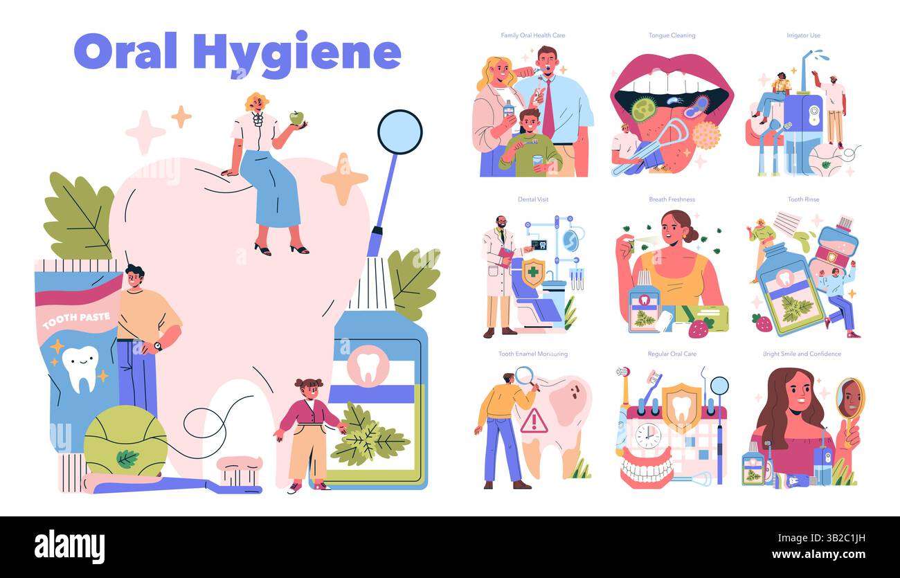 Oral Hygiene concept. Importance of maintaining dental care and health ...