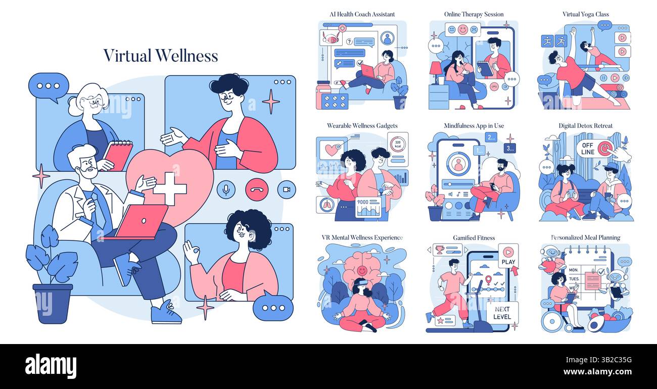 Virtual Wellness concept. A comprehensive approach to health using ...