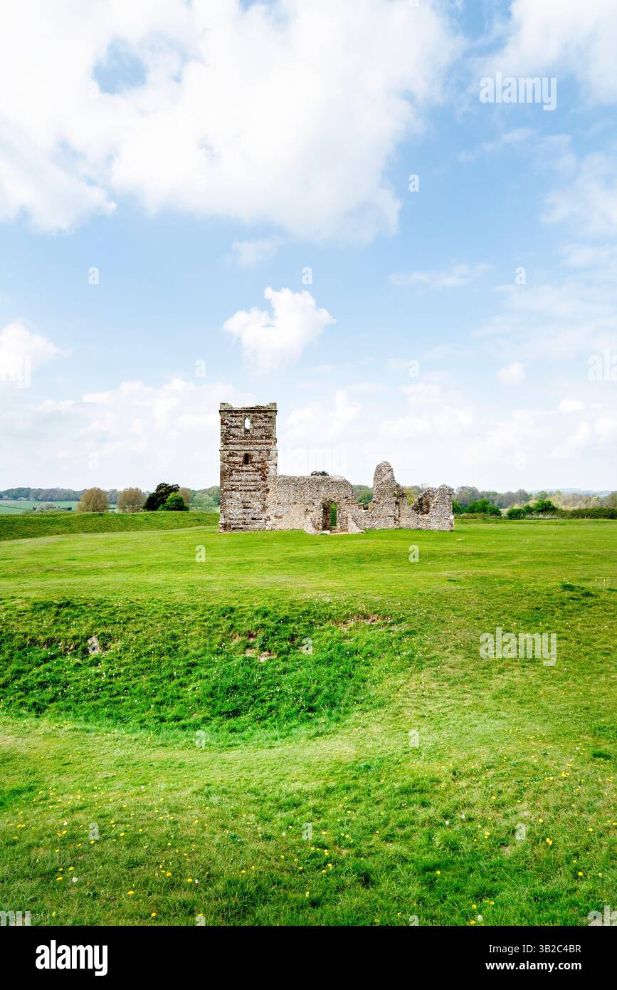Knowlton church and earthworks Stock Photo - Alamy