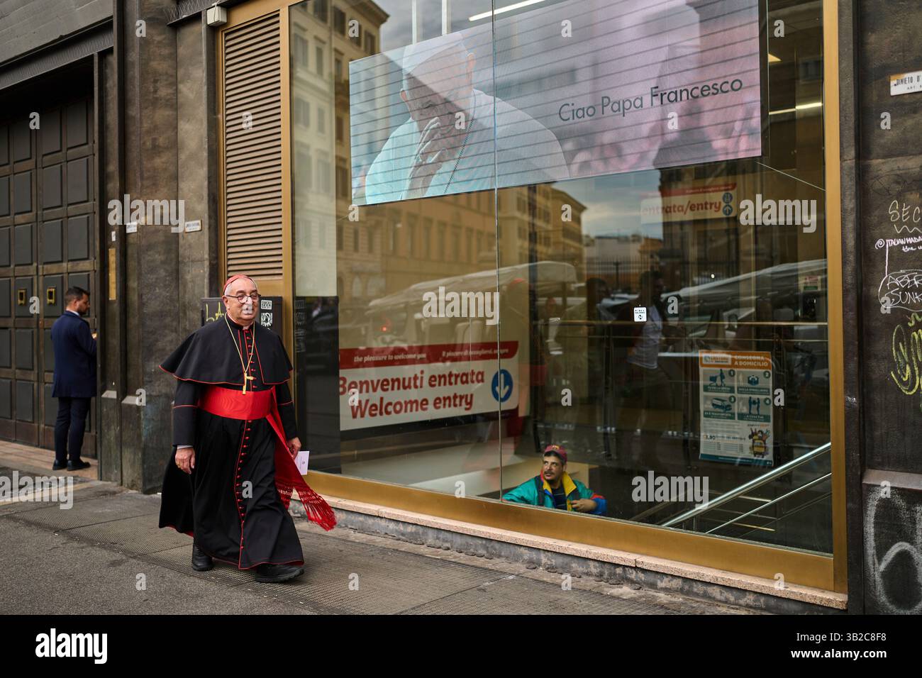 Cardinal Angelo De Donatis walks outside St. Mary Major Basilica in ...