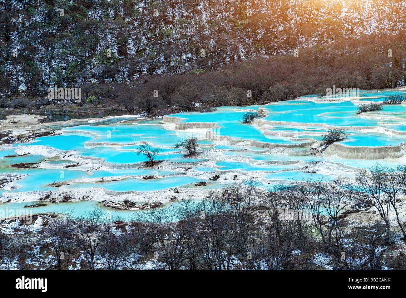 Aerial shots of Huanglong national park, China Stock Photo - Alamy
