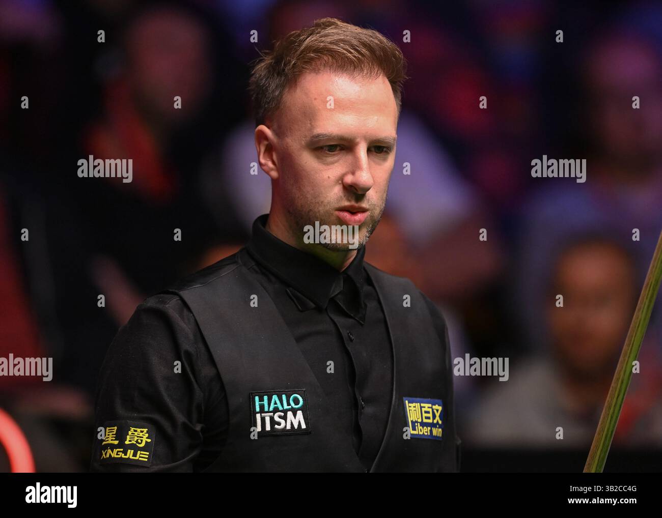 Sheffield, England, 27th April 2025. Judd Trump reacts during his Round ...