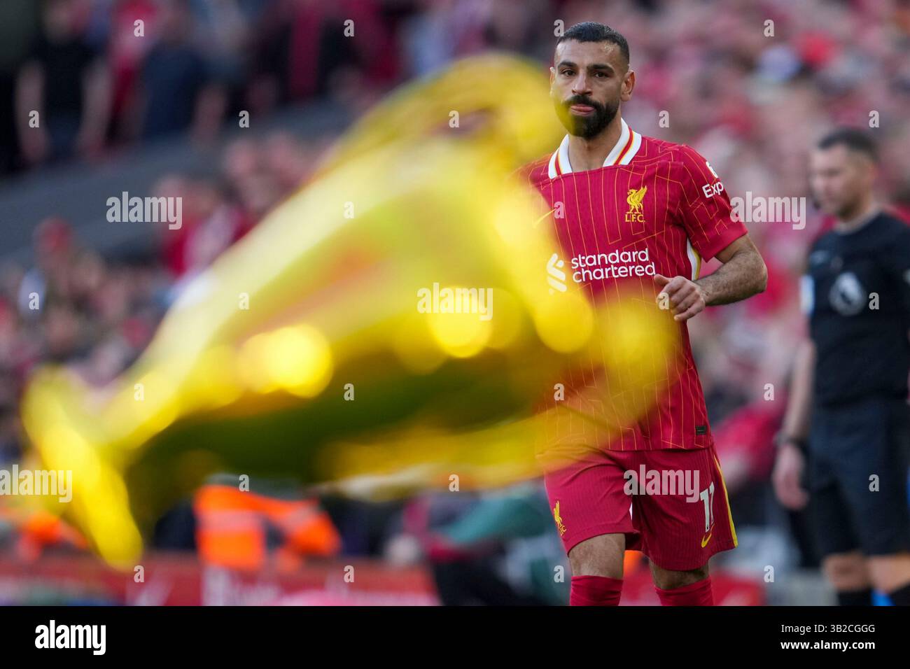 Liverpool's Mohamed Salah in action during the English Premier League ...
