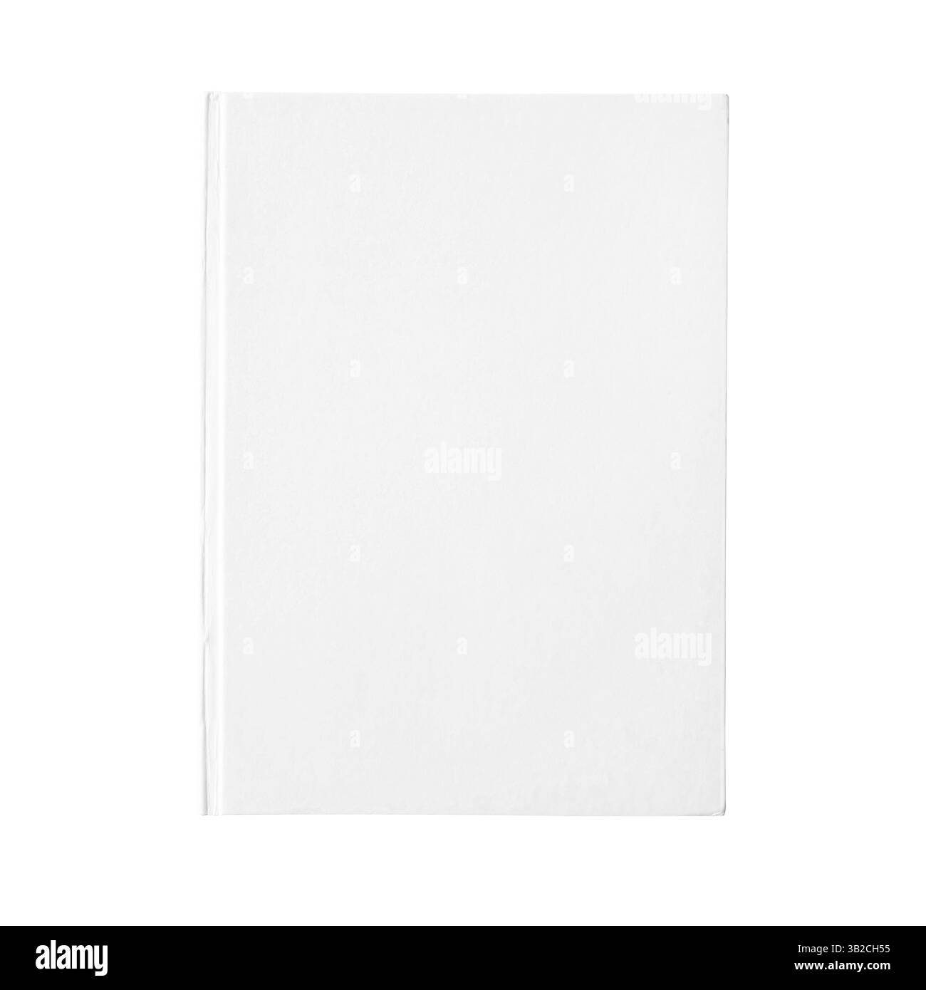 White blank book cover mockup isolated on white background, front view ...