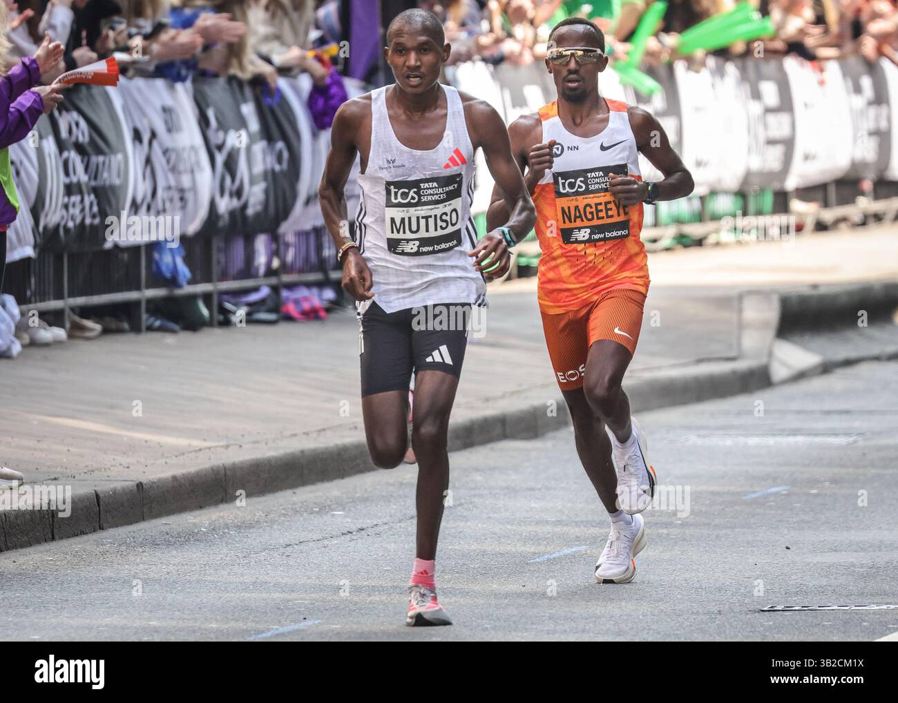 London, UK. 27th Apr, 2025. Alexander Mutiso Munyao, later third placed ...