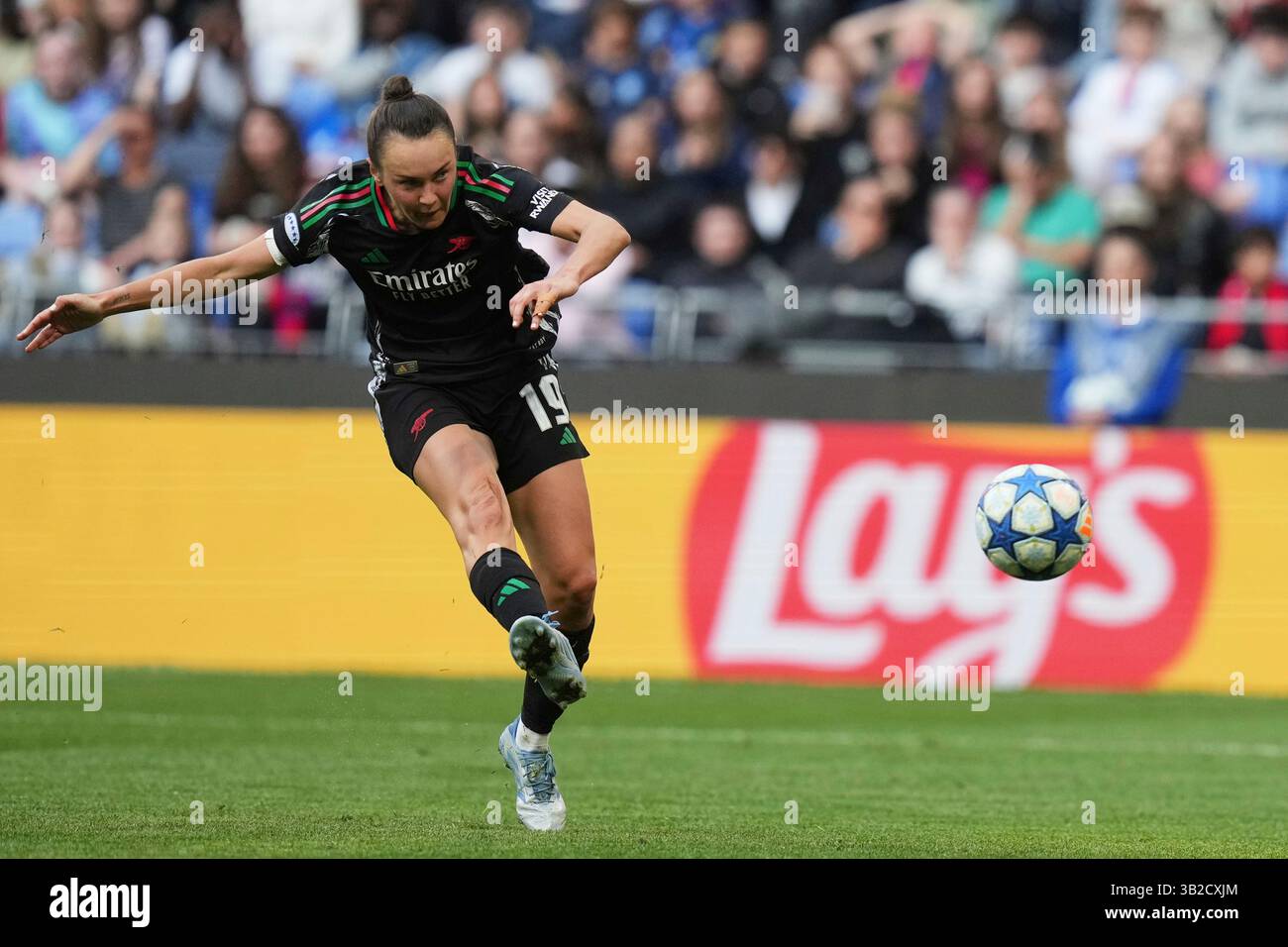 Arsenal's Caitlin Foord scores her side's fourth goal during the women ...