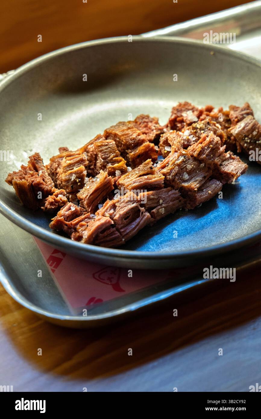 3D printed vegan steak at Stakehaus, Seven Dials Market, London ...