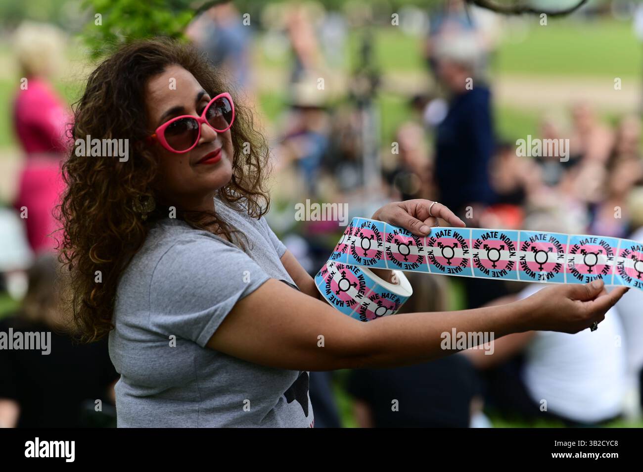 LONDON, ENGLAND - APRIL 27 2025: A rally for women 'Let women speak ...