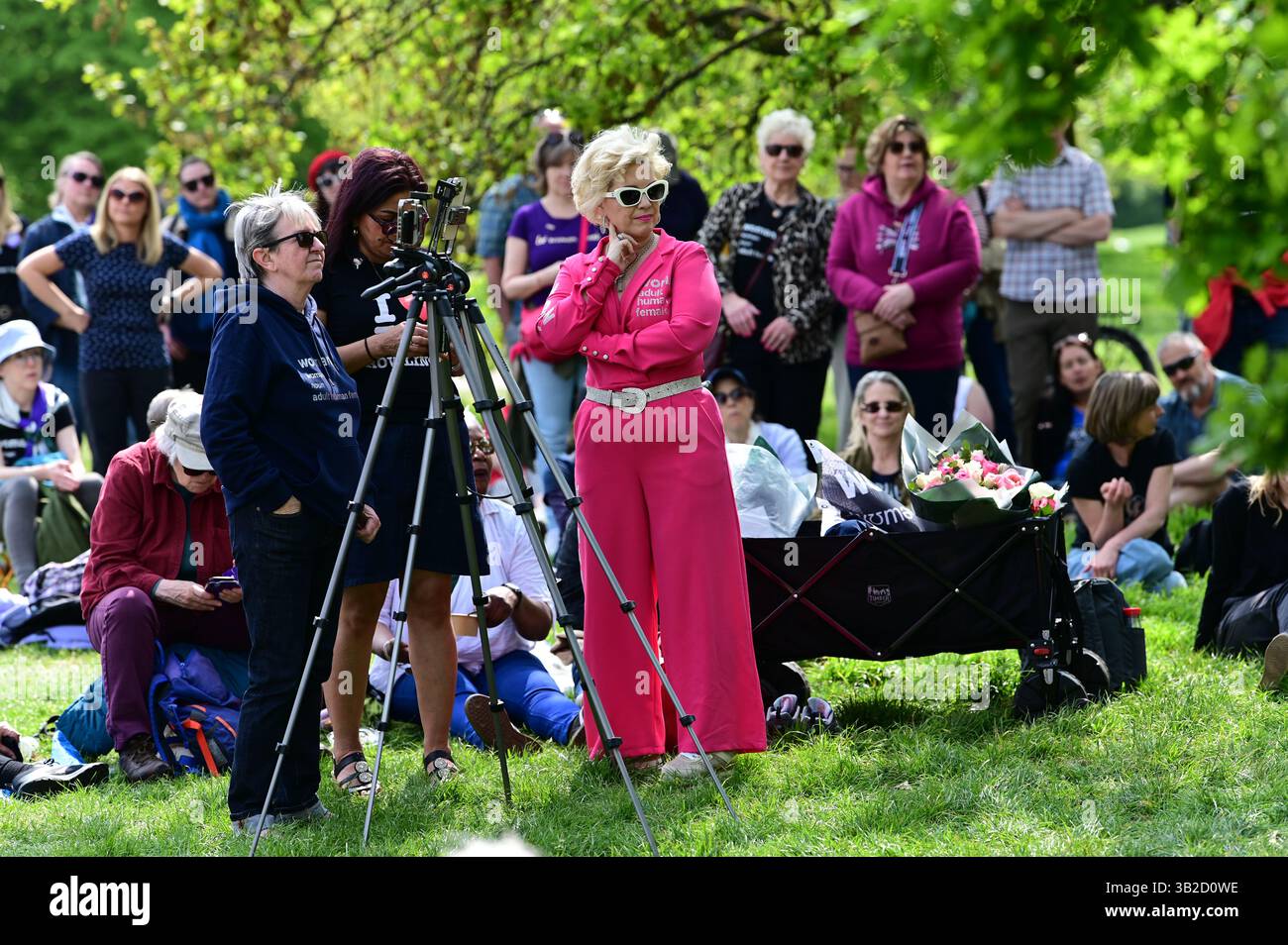 LONDON, ENGLAND - APRIL 27 2025: Speaker Kellie-Jay Keen-Minshull aka ...