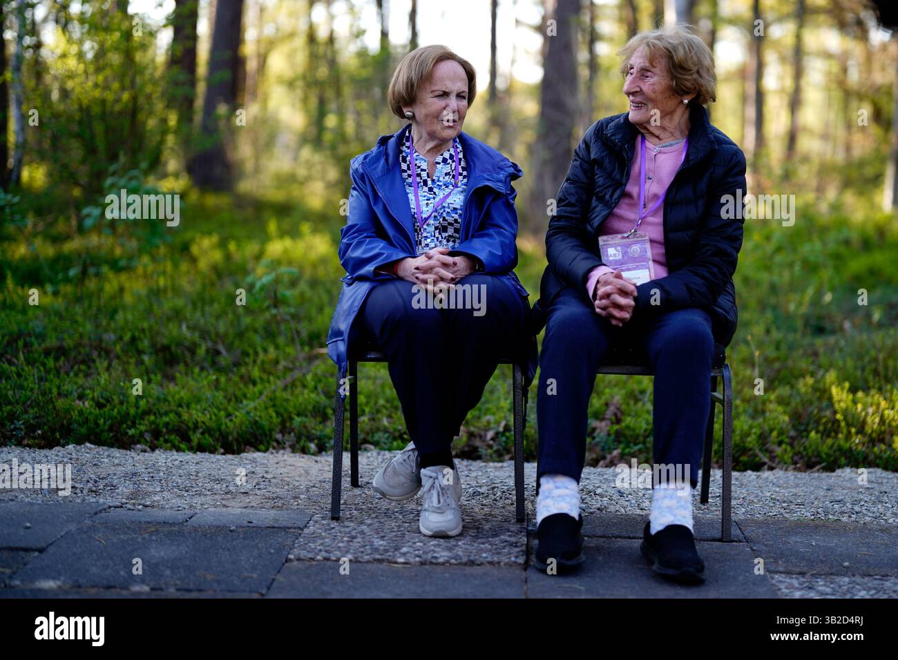 Holocaust survivors Mala Tribich (left), and Susan Pollack, sit ...