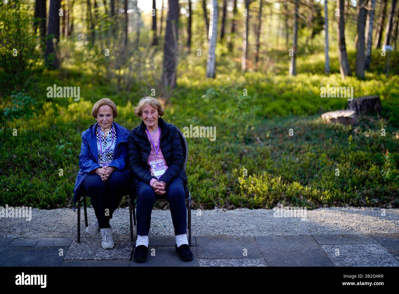 Holocaust survivors Mala Tribich (left), and Susan Pollack, sit ...