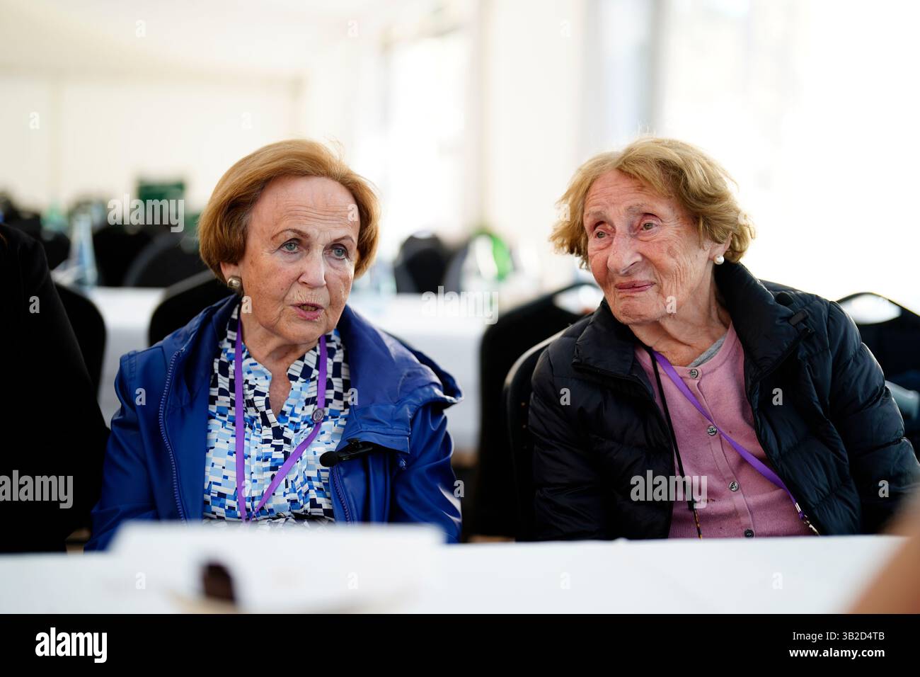 Holocaust survivors Mala Tribich (left), and Susan Pollack speak to ...