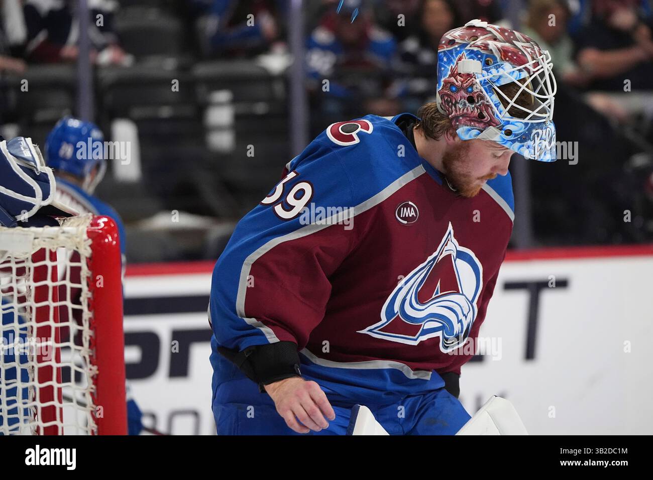 Colorado Avalanche goaltender Mackenzie Blackwood (39) in the second ...