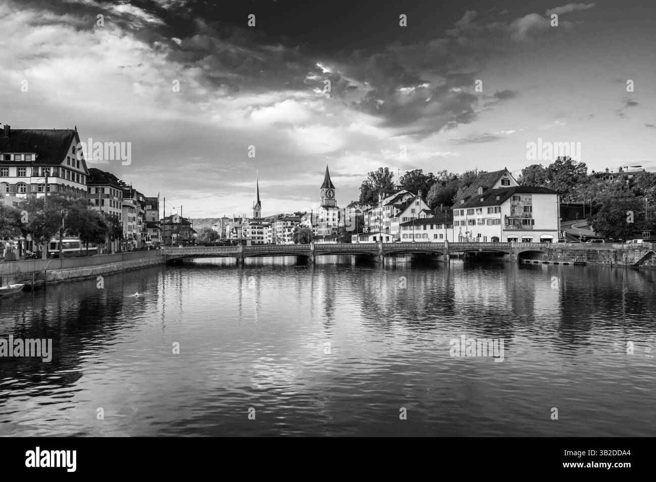City, diverse landscape, Lake Zurich, Old Town, river, Limmat ...