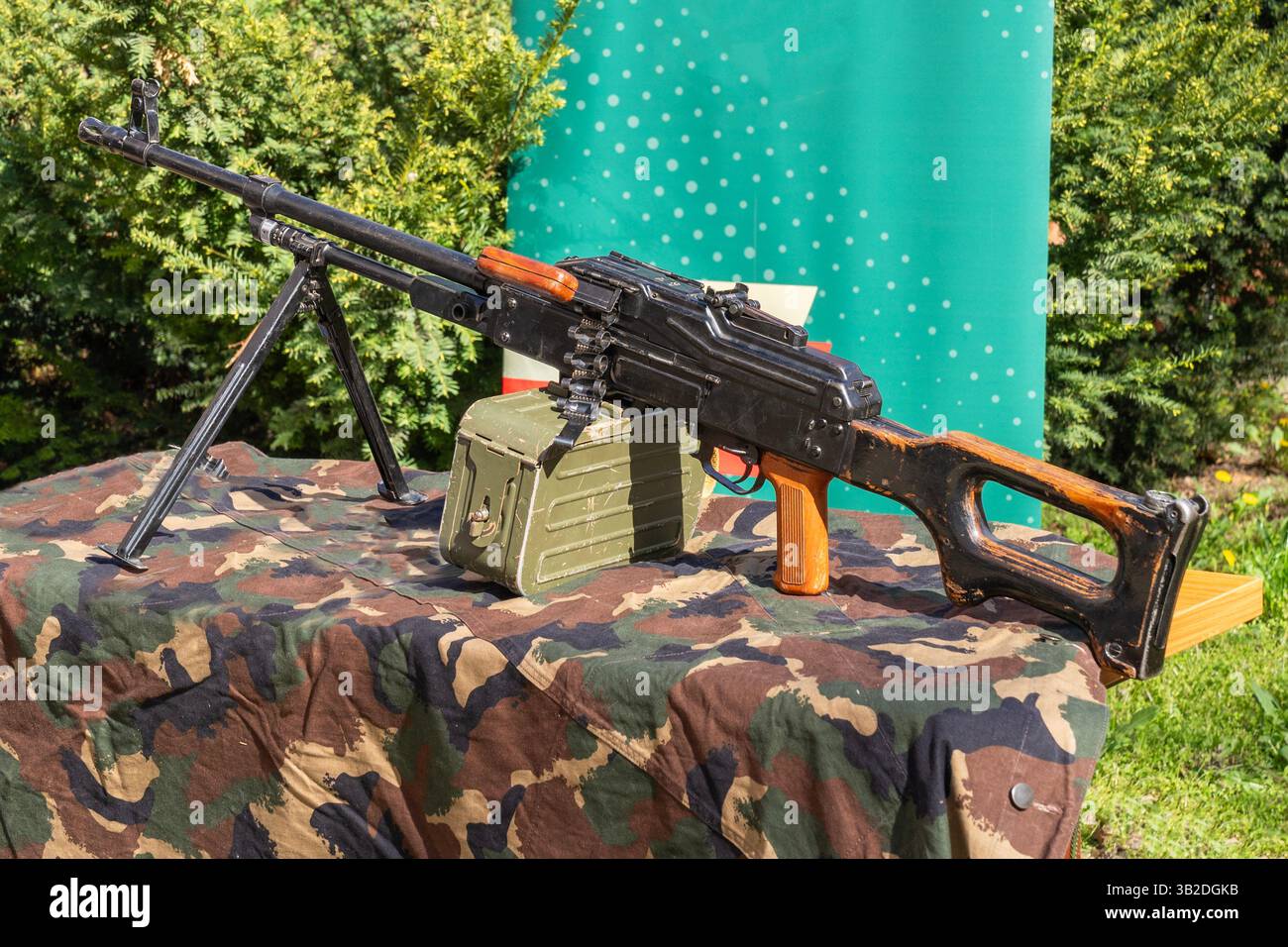 Soviet-made PK machine gun. "Kalashnikov's machine gun Stock Photo - Alamy