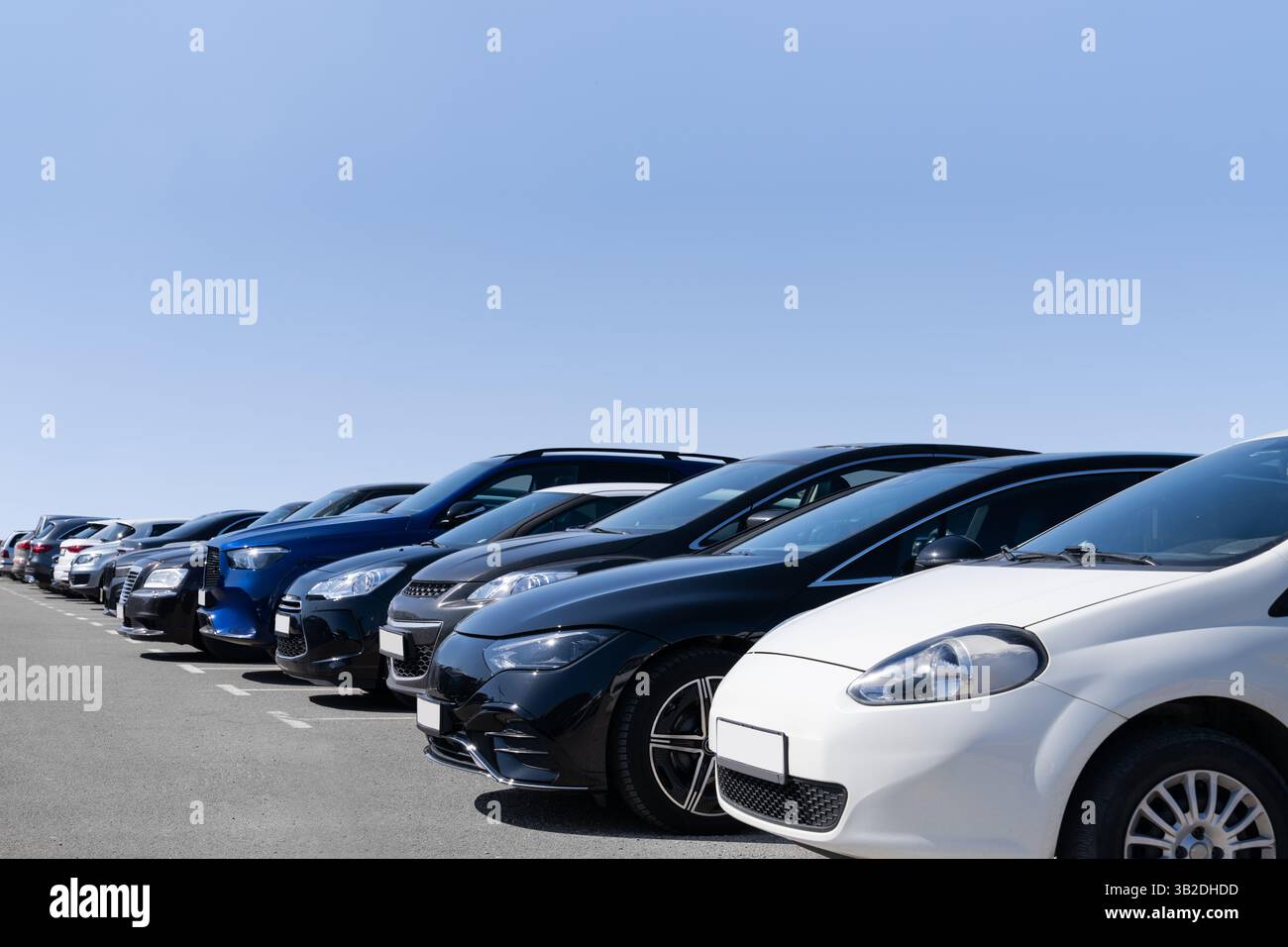 A lot of cars in a rows. Used car sales Stock Photo - Alamy