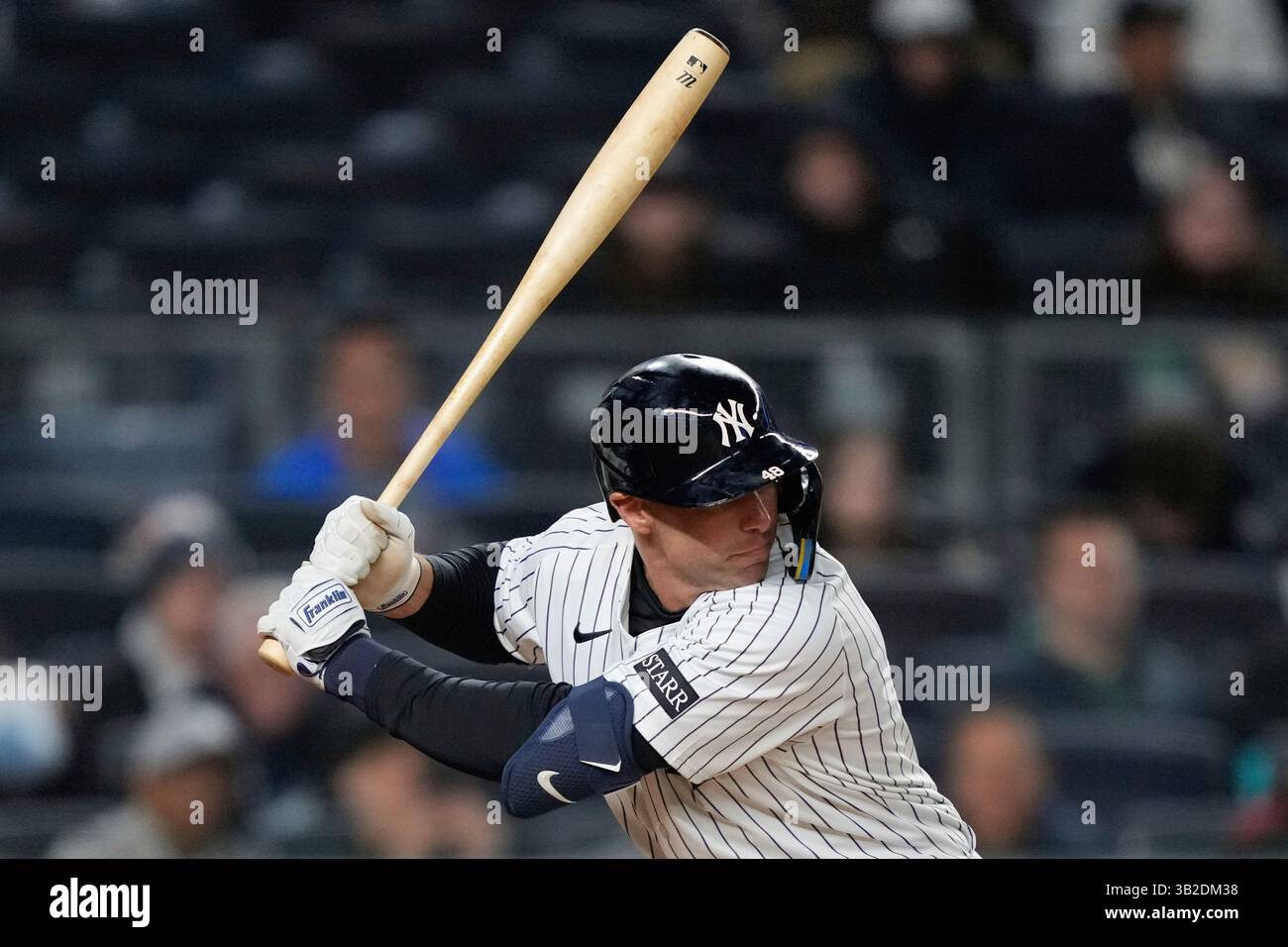 New York Yankees' Paul Goldschmidt at bat during a baseball game ...