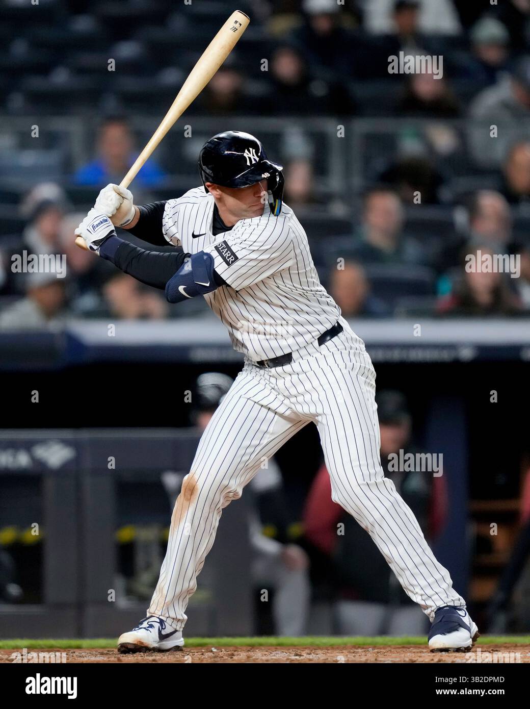 New York Yankees' Paul Goldschmidt at bat during a baseball game ...