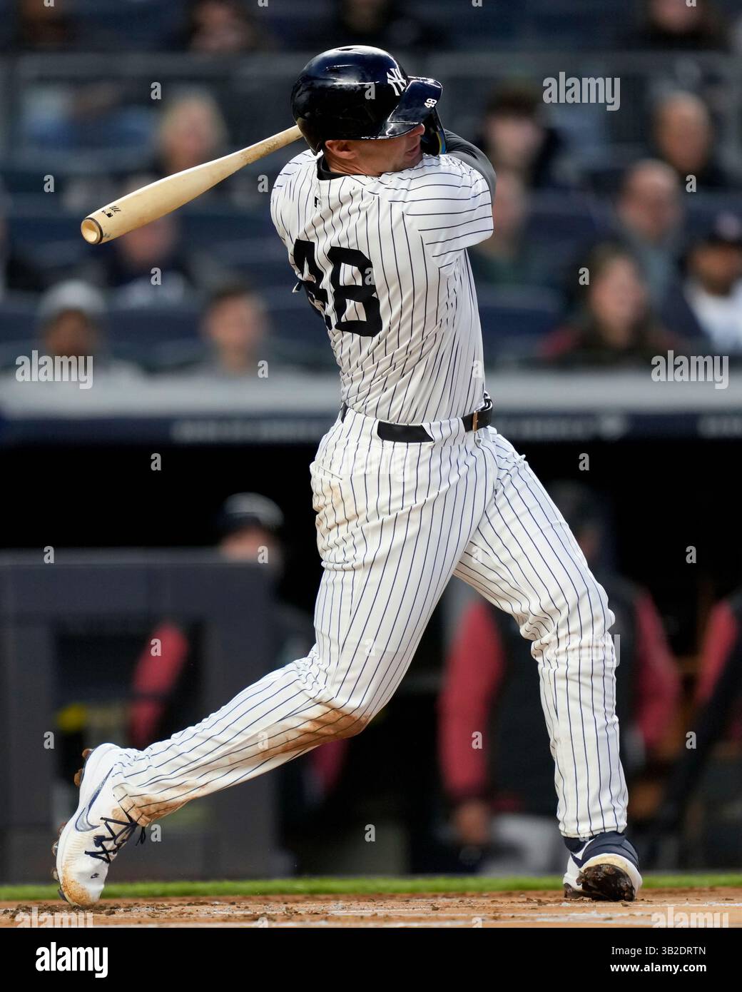 New York Yankees' Paul Goldschmidt at bat during a baseball game ...