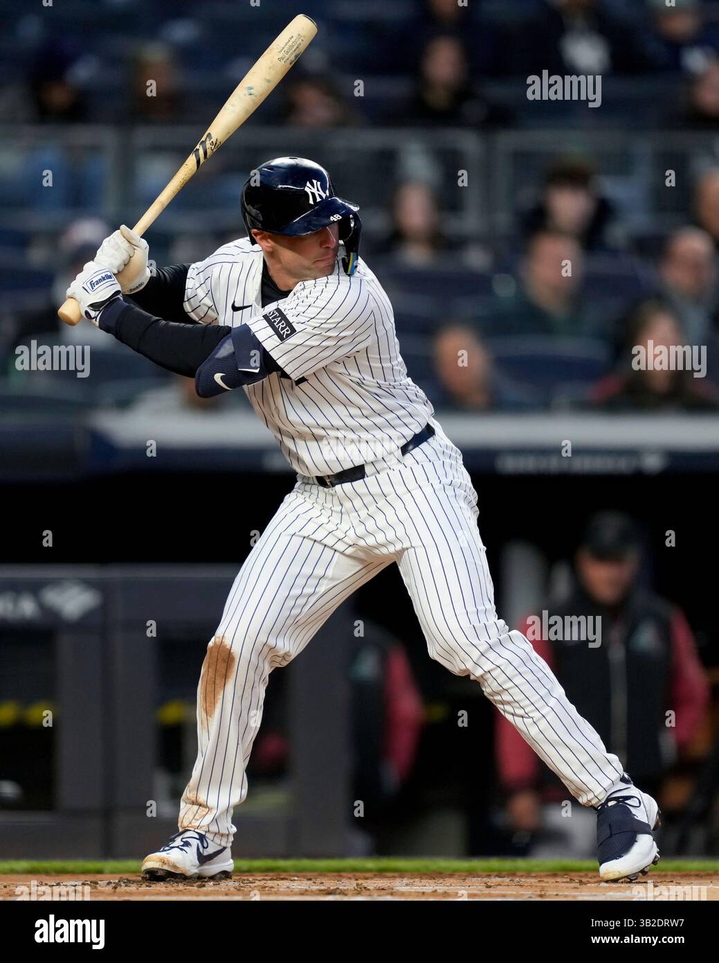New York Yankees' Paul Goldschmidt at bat during a baseball game ...