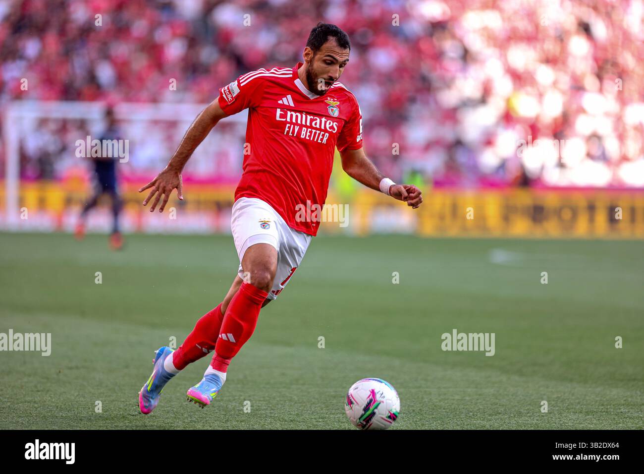 Lisbon on April 27th, 2025. Vangelis Pavlidis forward of SL Benfica ...