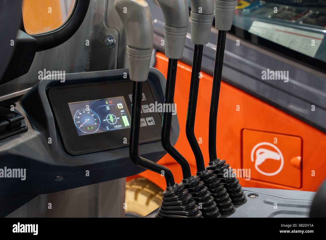 Electric warehouse loader display with battery level indication Stock ...