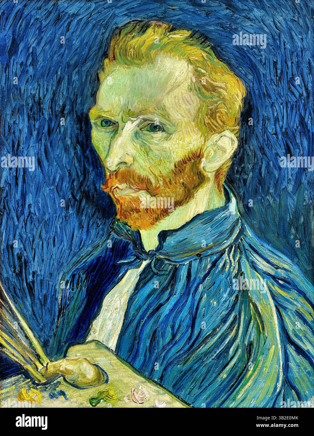 Painted 1889 in Saint-Rémy. Van Gogh's iconic swirling self-portrait ...