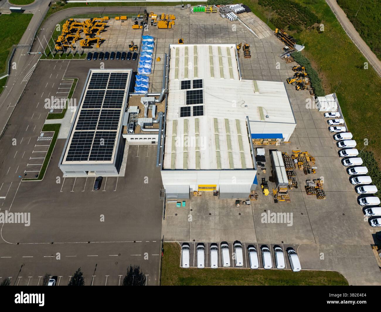 Solar powered construction machinery distribution and service center ...