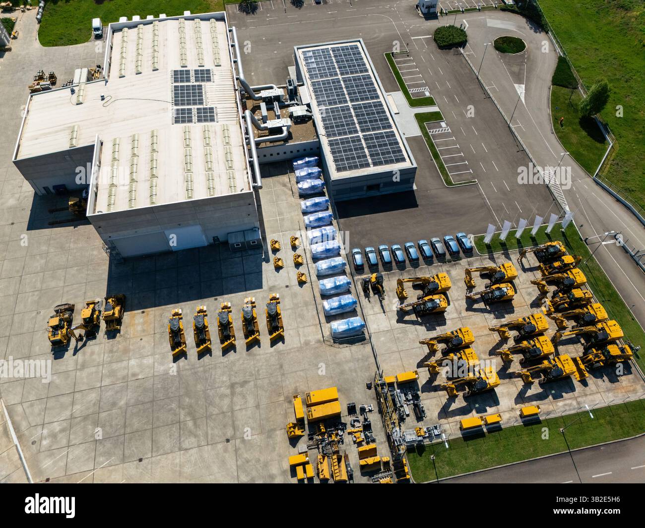 Solar powered construction machinery distribution and service center ...