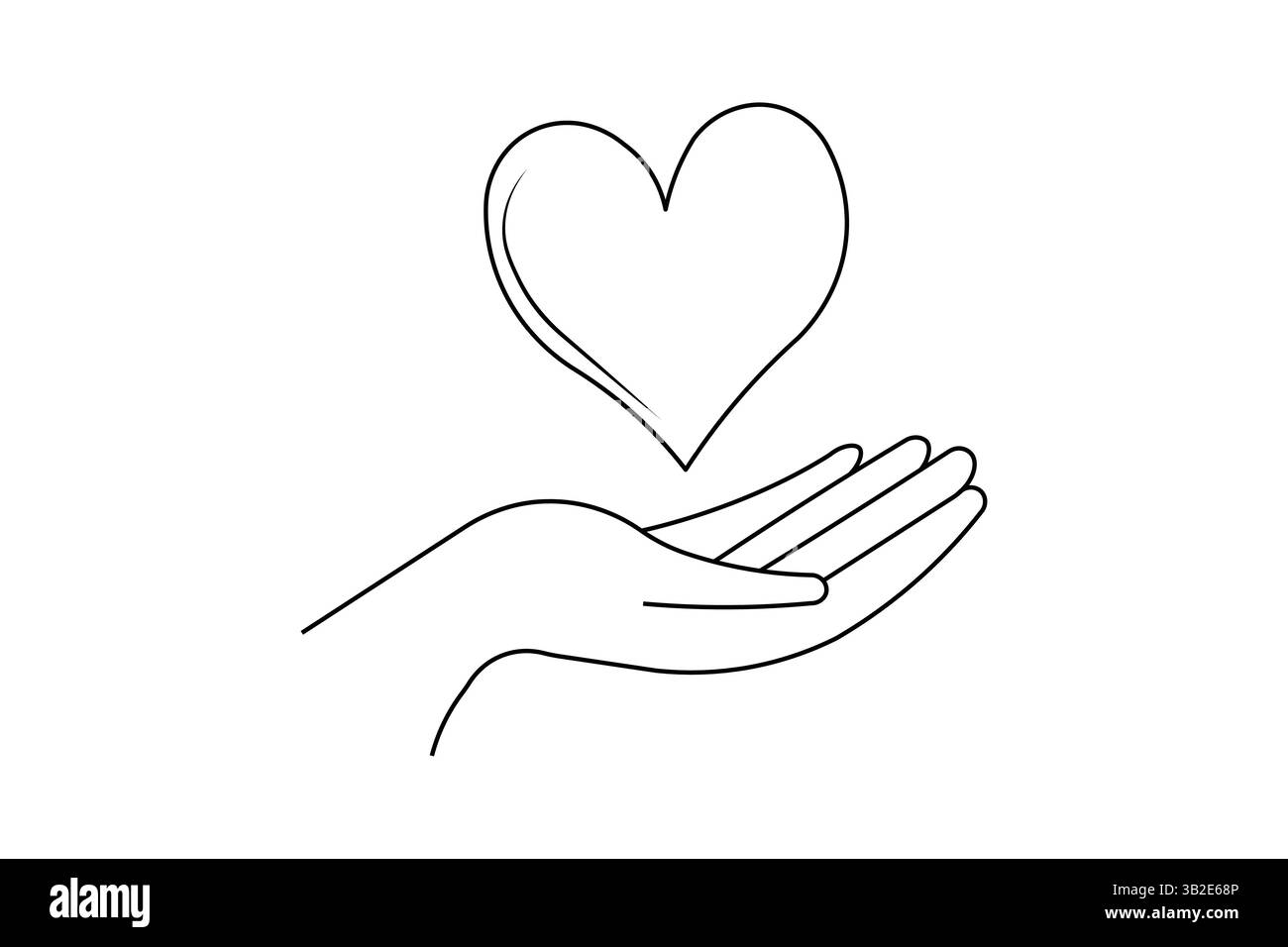 Continuous Line Drawing of Love Heart – Minimalist Vector Art Stock ...