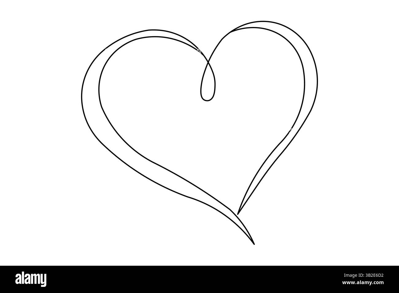Continuous Line Drawing of Love Heart – Minimalist Vector Art Stock ...