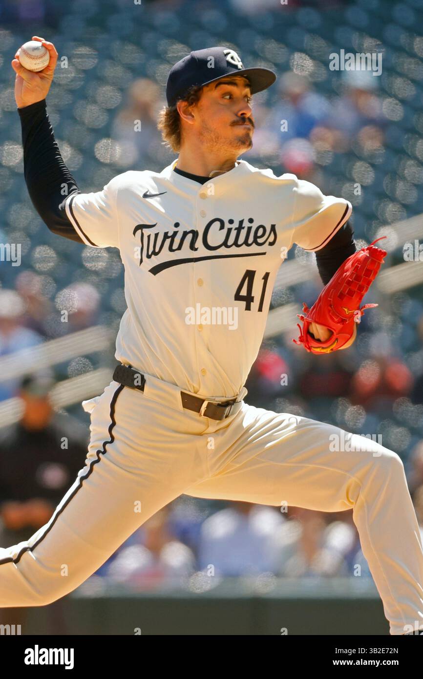 Minnesota Twins starting pitcher Joe Ryan throws to the Los Angeles ...