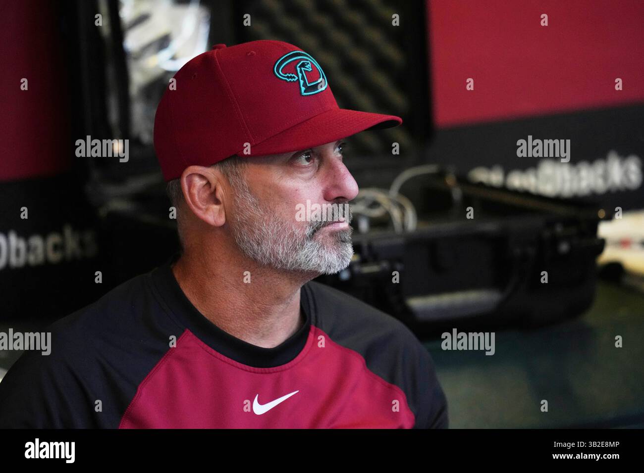 Arizona Diamondbacks manager Torey Lovullo pauses in the dugout prior ...