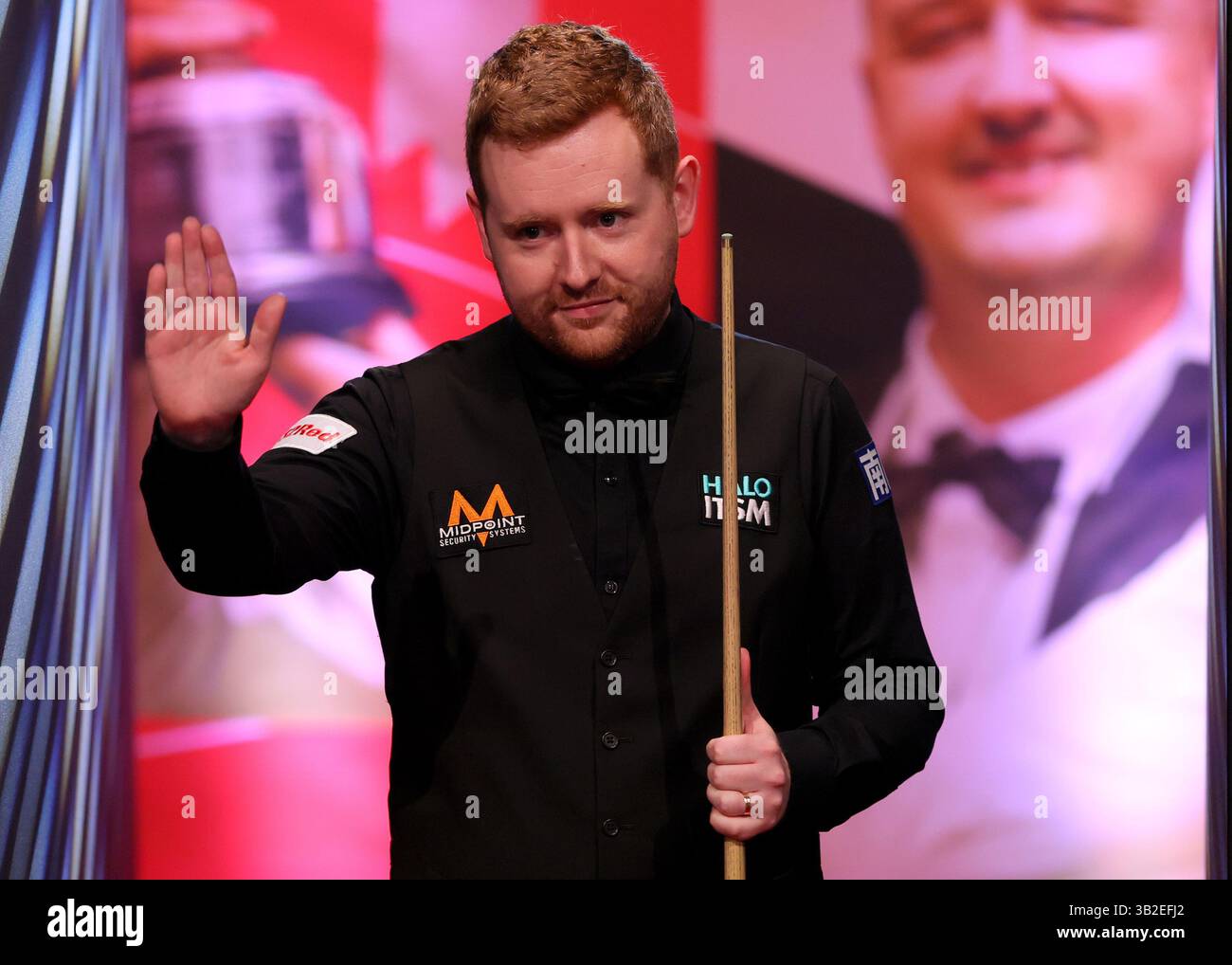 Ben Woollaston before his match against Si Jiahui (not pictured) during ...