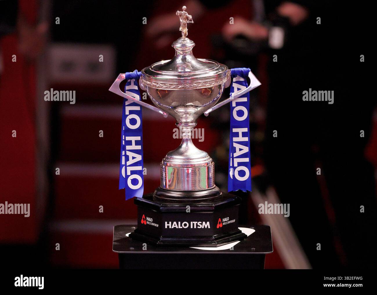 The World Championship trophy during day nine of the Halo World Snooker ...