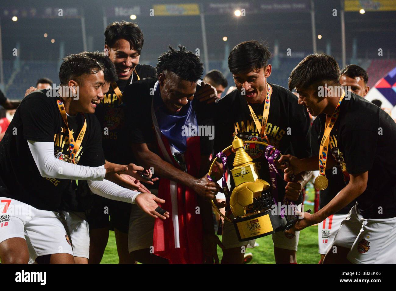 April 26, 2025, Kathmandu, Bagmati, Nepal: Lalitpur C. FC players ...