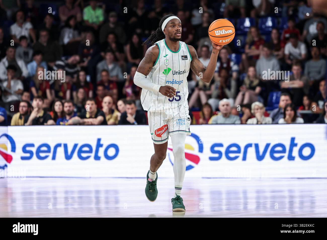 Kendrick Perry of Unicaja in action during the Liga Endesa ACB, match ...